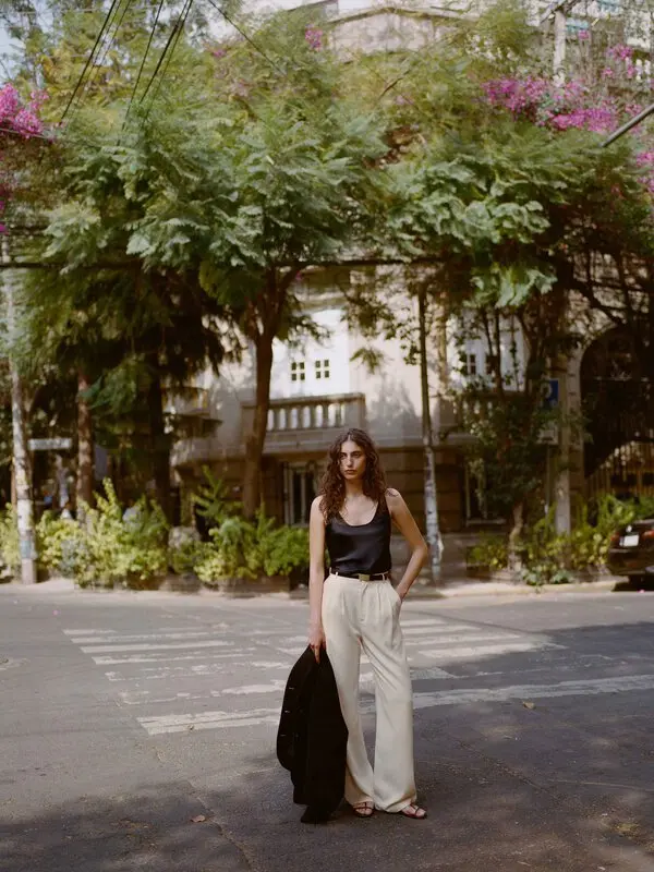 REFORMATION Mason Pant High Rise Wide Leg - Ivory