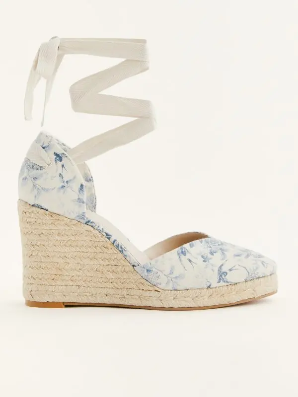 REFORMATION Camilla Lace Up Wedge Espadrille