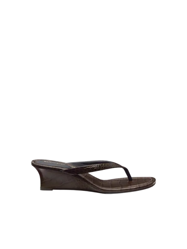 REFORMATION Amelia Thong Wedge Sandal - Brown
