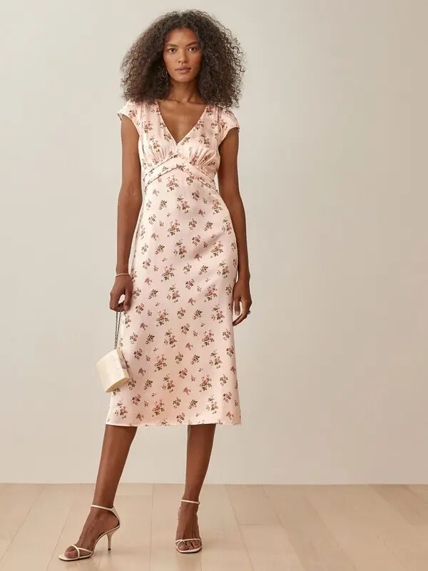 reformation kaye dress ivory - Audrey Reformation silk