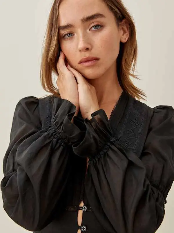 REFORMATION Meadowlark Top - Black