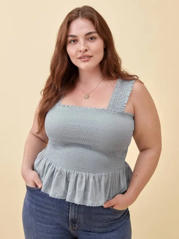 REFORMATION Oakleigh Top Es - Blue
