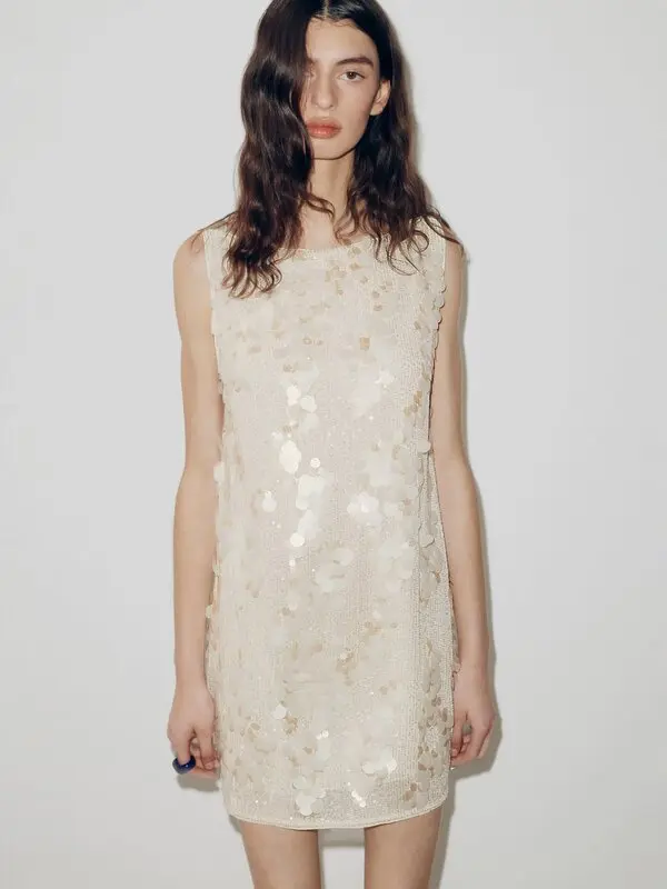 REFORMATION Nyla Embellished Mini Dress - Ivory