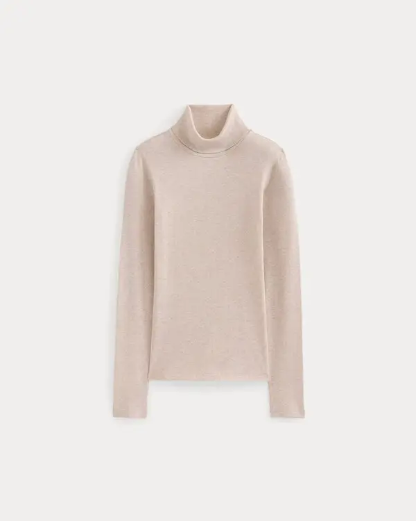 Everlane Luxe Rib Turtleneck - Heathered Oat