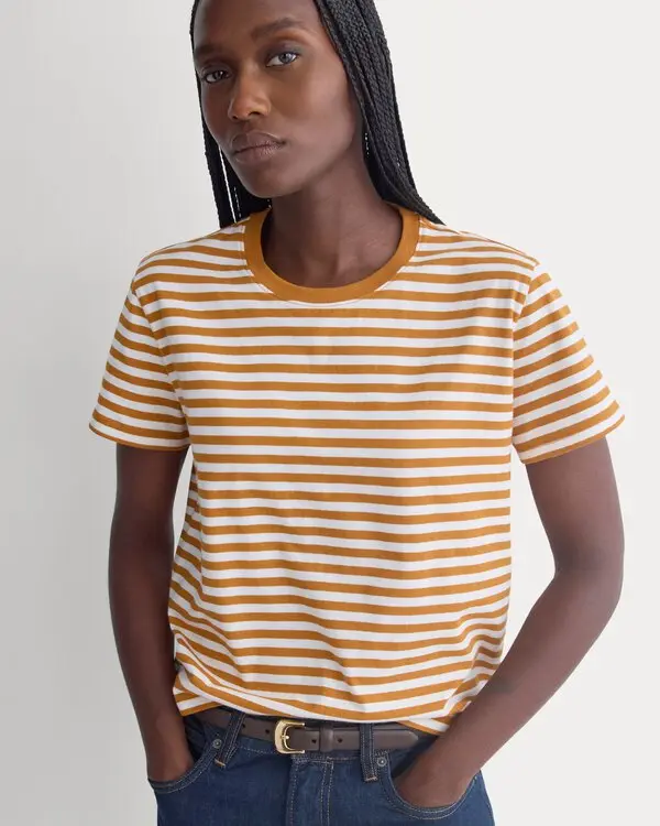 Everlane Essential Cotton Box-cut T-shirt - Bone Brown
