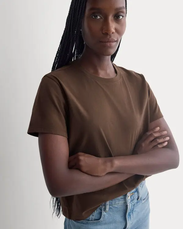 Everlane Essential Cotton Box-cut T-shirt - Cocoa