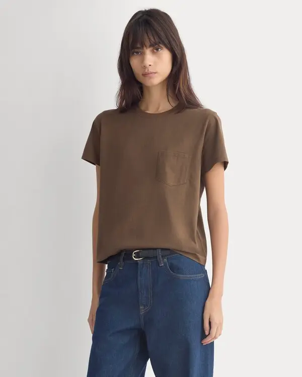 Everlane Essential Cotton Box-cut T-shirt - Cocoa