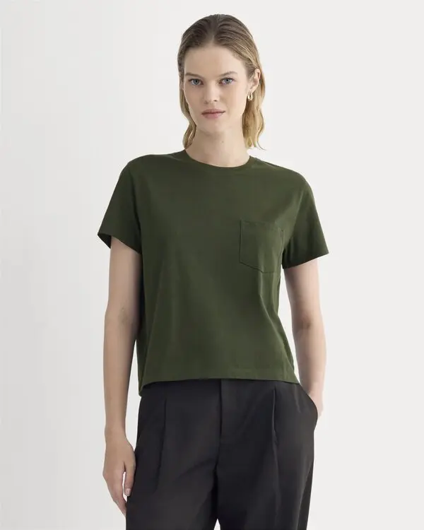 Everlane Essential Cotton Box-cut T-shirt - Dark Green