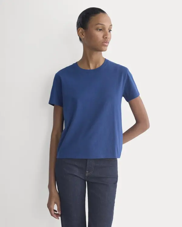 Everlane Box-cut Essential Cotton T-shirt - Estate Blue