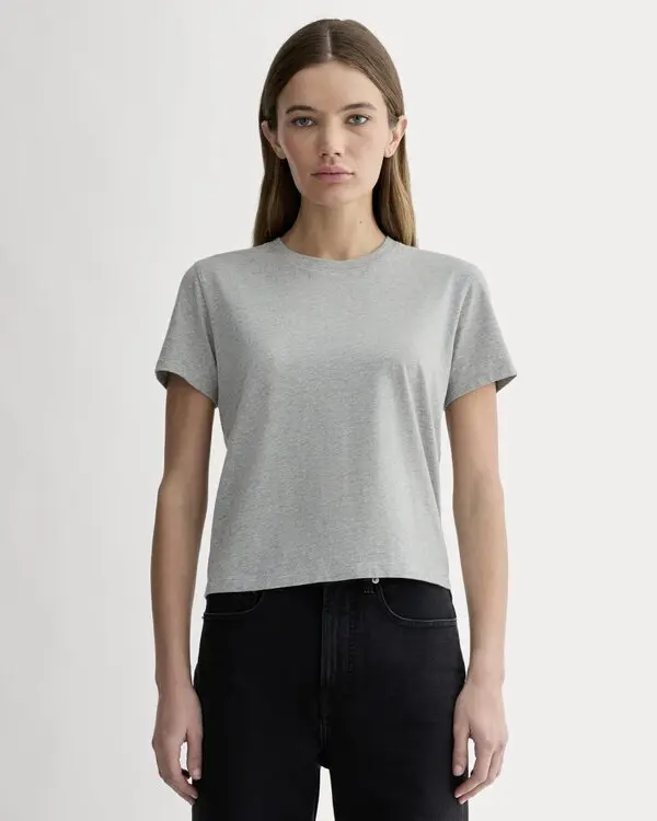 Everlane Box-cut T-shirt In Essential Cotton - Heathered Grey