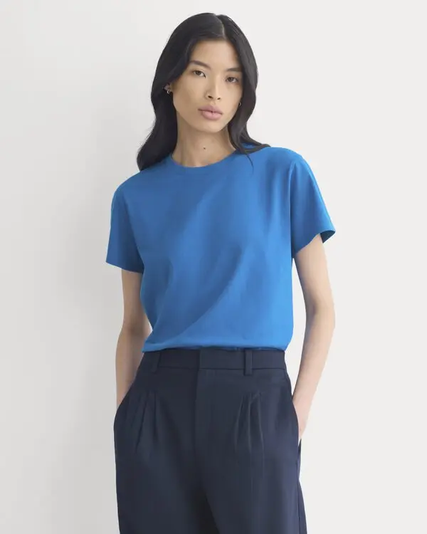 Everlane Essential Cotton Box-cut T-shirt - Imperial Blue