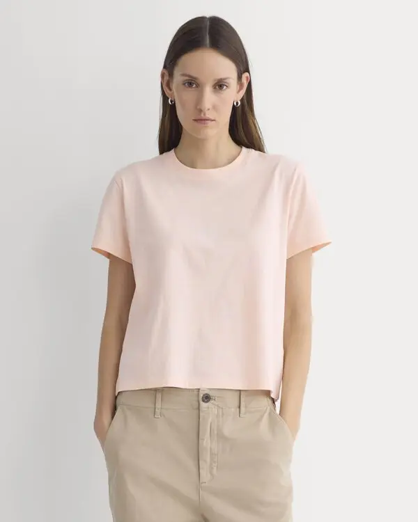 Everlane Box-cut Essential Cotton T-shirt - Pale Peach