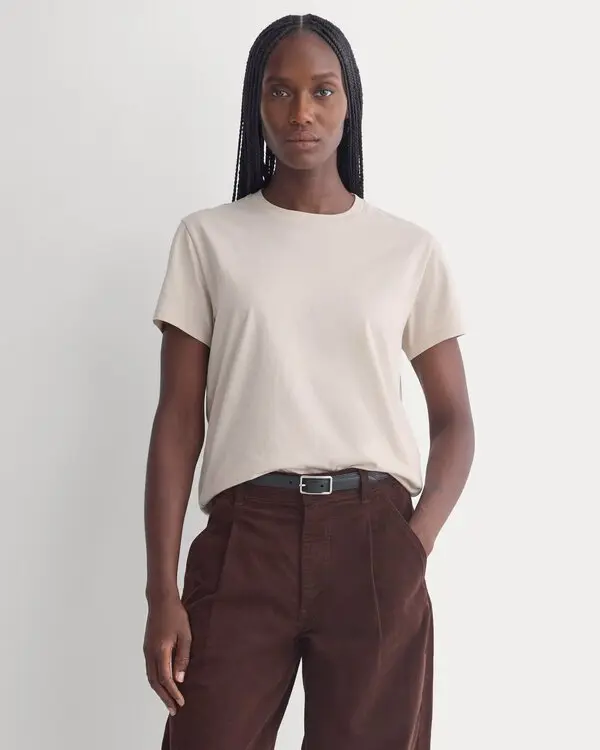 Everlane Essential Cotton Box-cut T-shirt - Peyote