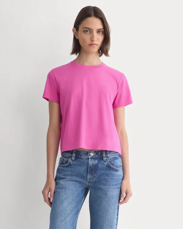 Everlane Essential Cotton Box-cut T-shirt - Rose Violet