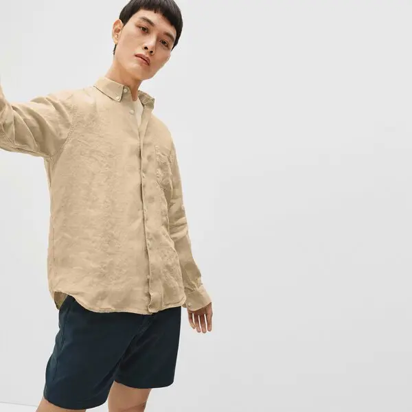 Everlane Classic Shirt, Linen Size - Warm Khaki