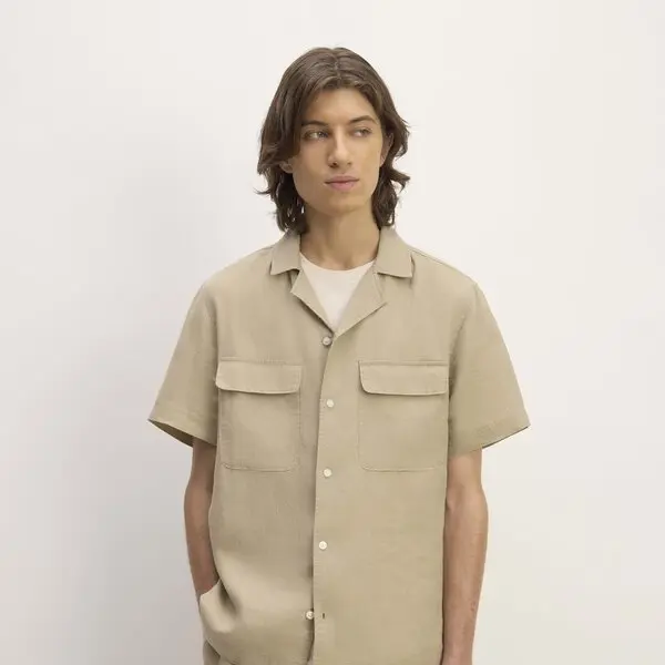 Everlane Resort Shirt, Linen Size - Khaki