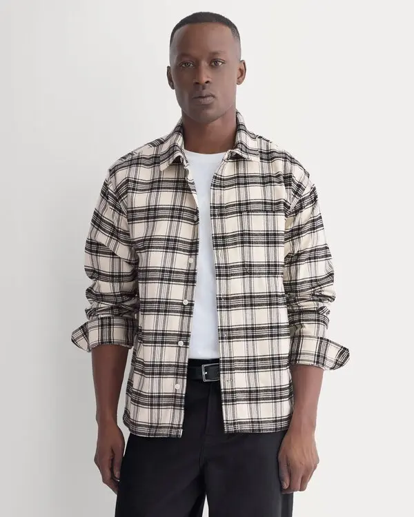 Everlane Brushed Flannel Shirt - Birch/black