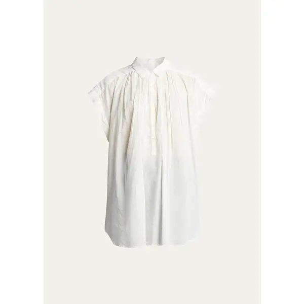 NILI LOTAN Normandy Cotton Voile Blouse - Ivory