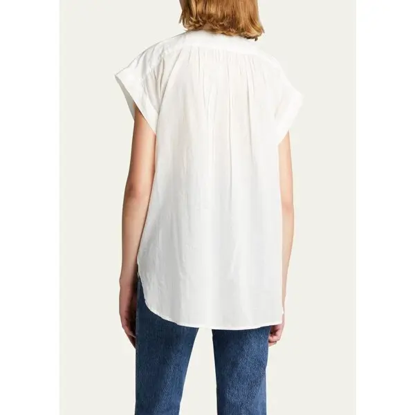 NILI LOTAN Normandy Cotton Voile Blouse - Ivory