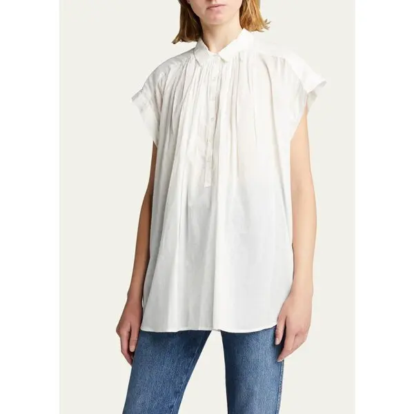 NILI LOTAN Normandy Cotton Voile Blouse - Ivory