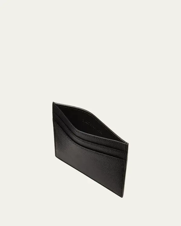 Saint Laurent Pebbled Leather Classic Card Case - Black