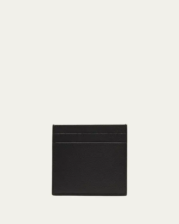 Saint Laurent Pebbled Leather Classic Card Case - Black