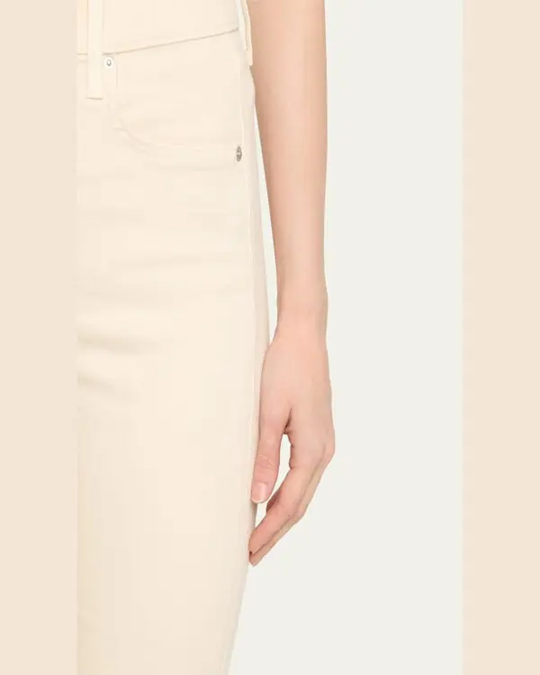 Veronica Beard Carson High-rise Flare Jeans - Ecru