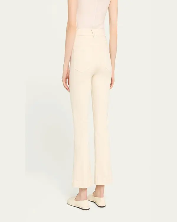 Veronica Beard Carson High-rise Flare Jeans - Ecru