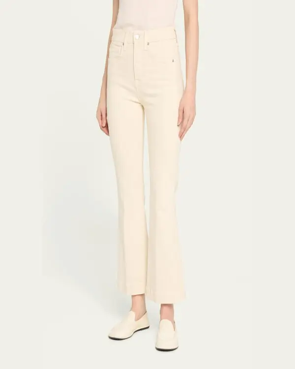 Veronica Beard Carson High-rise Flare Jeans - Ecru