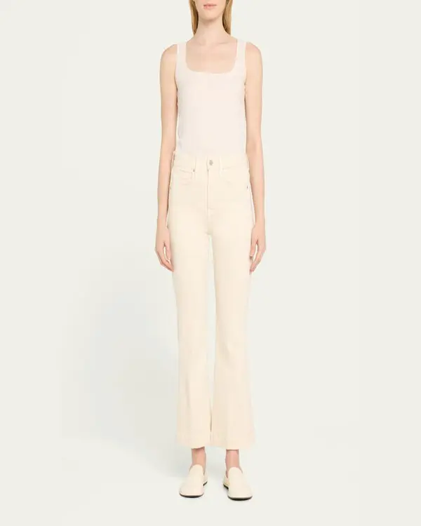 Veronica Beard Carson High-rise Flare Jeans - Ecru