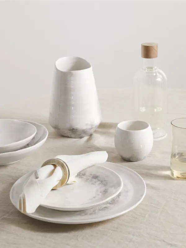 Brunello Cucinelli Glazed Ceramic Plate Set - Gray