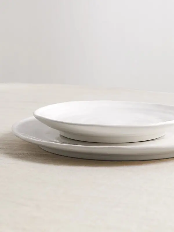 Brunello Cucinelli Glazed Ceramic Plate Set - Gray