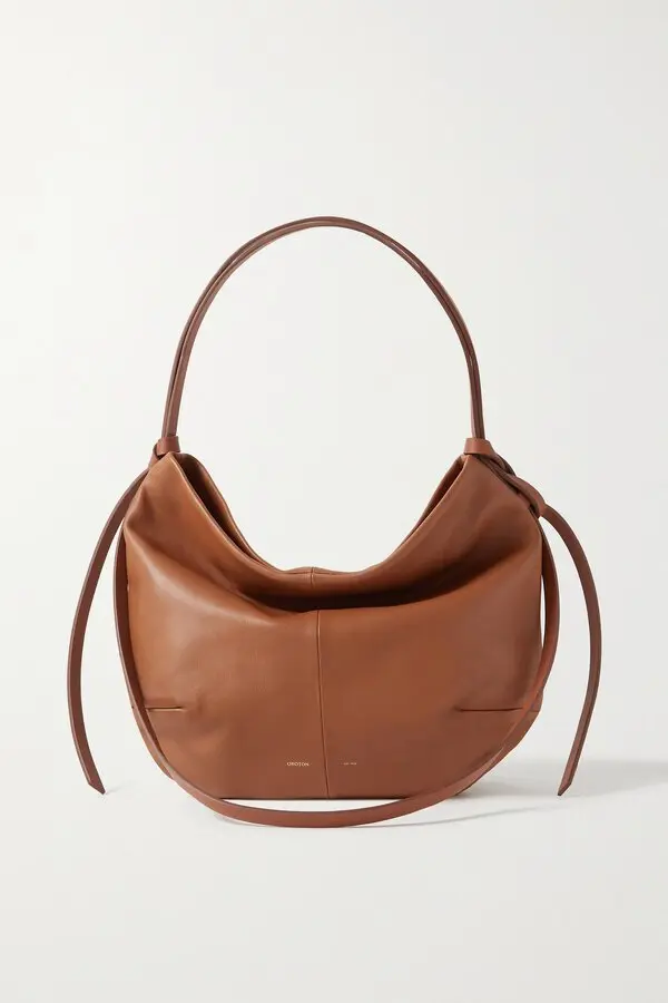 Oroton Brodie Leather Shoulder Bag Brown Editorialist
