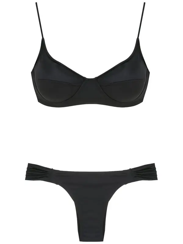 BRIGITTE Ruched Detail Bikini - Black