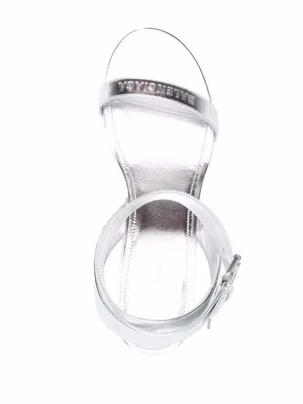 Balenciaga Metallic Finish Block Heel Sandals