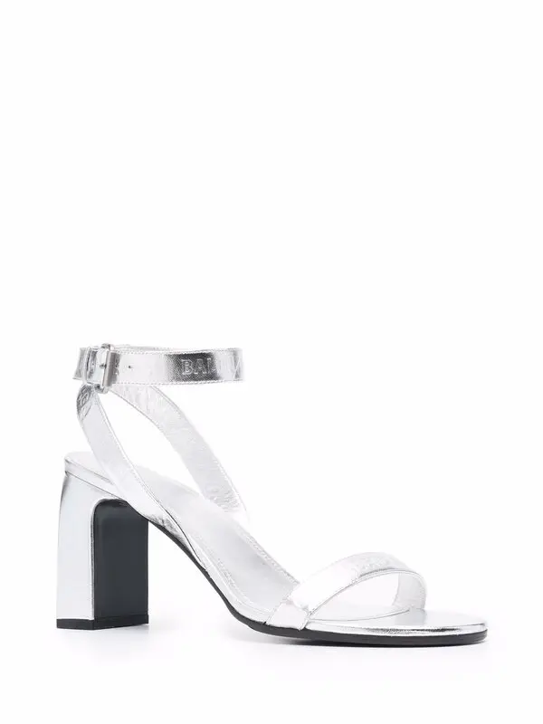 Balenciaga Metallic Finish Block Heel Sandals