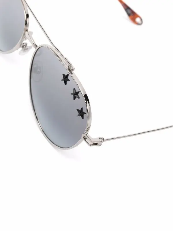 Givenchy Star-Print Aviator Sunglasses - Silver | Editorialist display picture 1