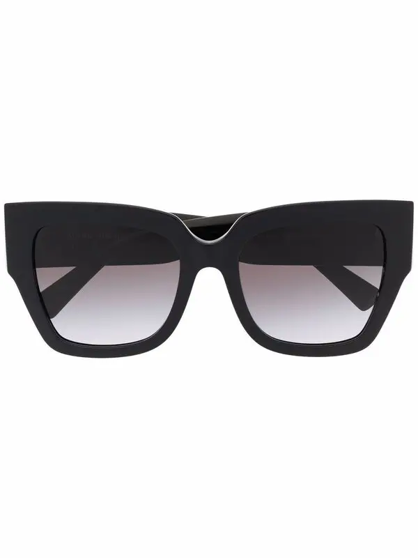 Valentino Garavani Vlogo Square-Frame Sunglasses In Black  display picture 3