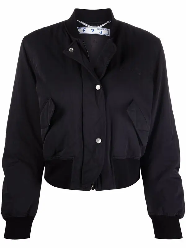 Off-White Embroidered Logo Bomber Jacket