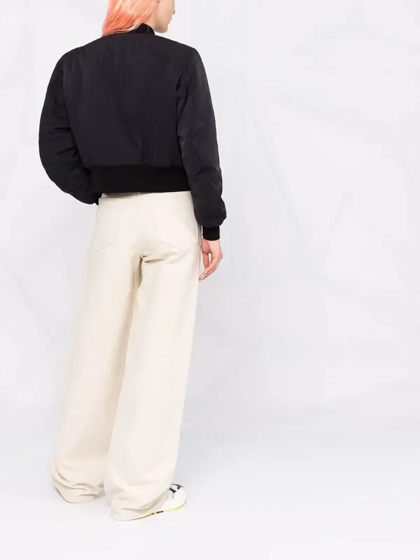 Off-White Embroidered Logo Bomber Jacket