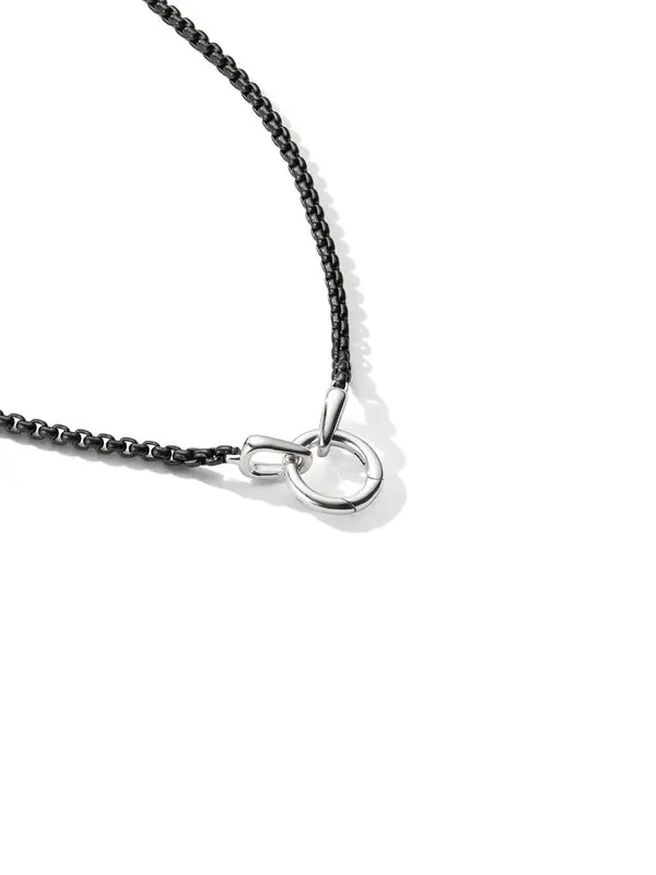 David Yurman Stainless Steel Box Chain Necklace - Silver