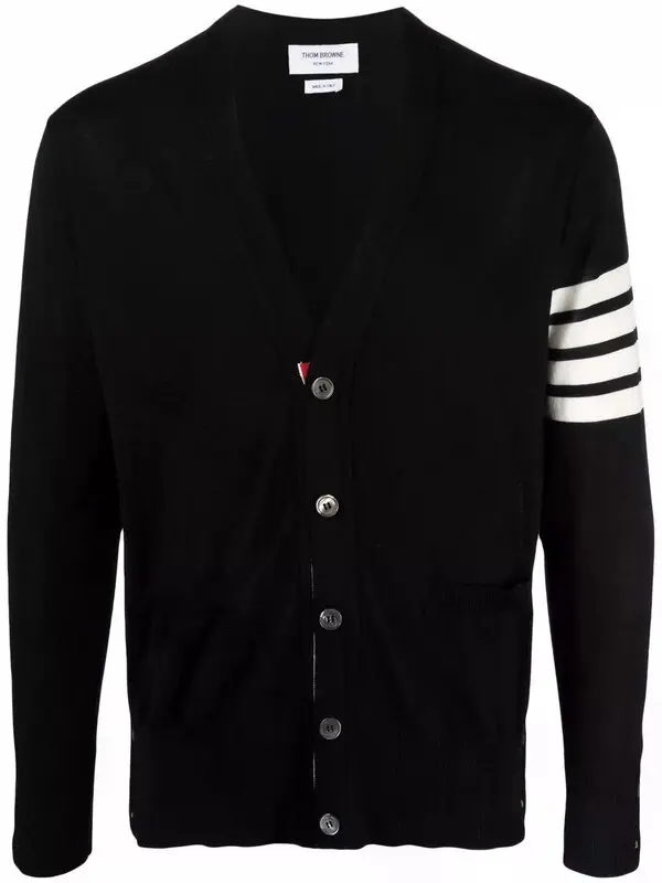 Thom Browne Intarsia-knit 4-bar Stripe Cardigan - Black