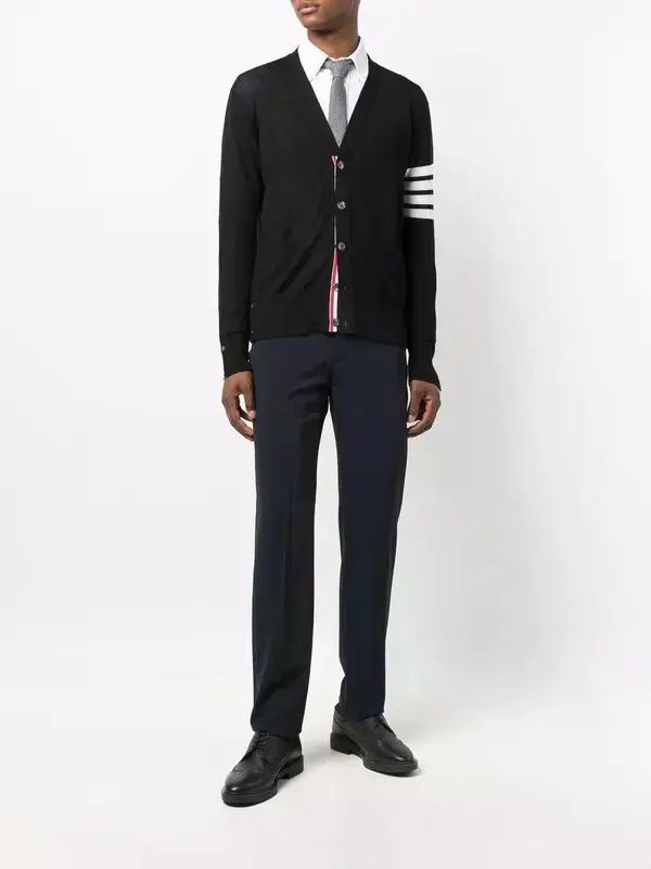 Thom Browne Intarsia-knit 4-bar Stripe Cardigan - Black