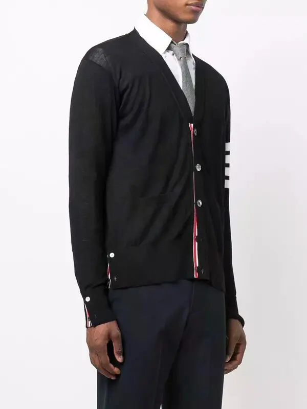 Thom Browne Intarsia-knit 4-bar Stripe Cardigan - Black