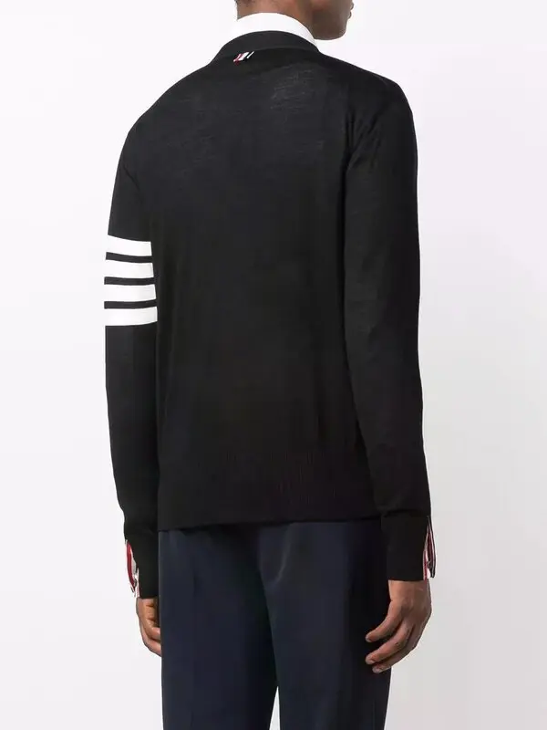 Thom Browne Intarsia-knit 4-bar Stripe Cardigan - Black