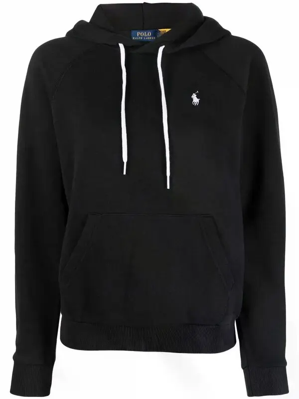 Polo Ralph Lauren Embroidered Logo Hoodie - Black