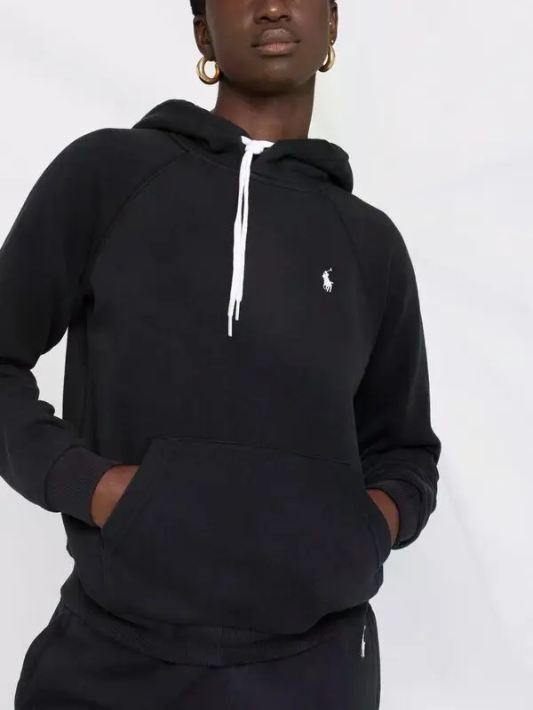 Polo Ralph Lauren Embroidered Logo Hoodie - Black