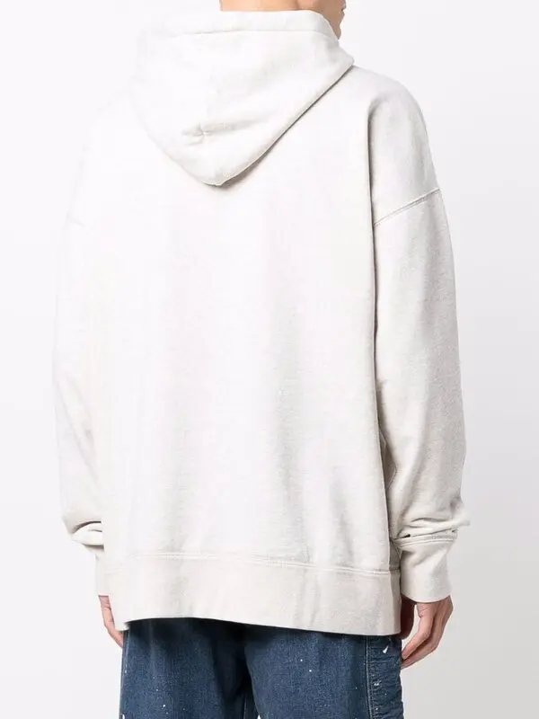 Isabel Marant Miley Flocked-logo Hoodie - Neutrals