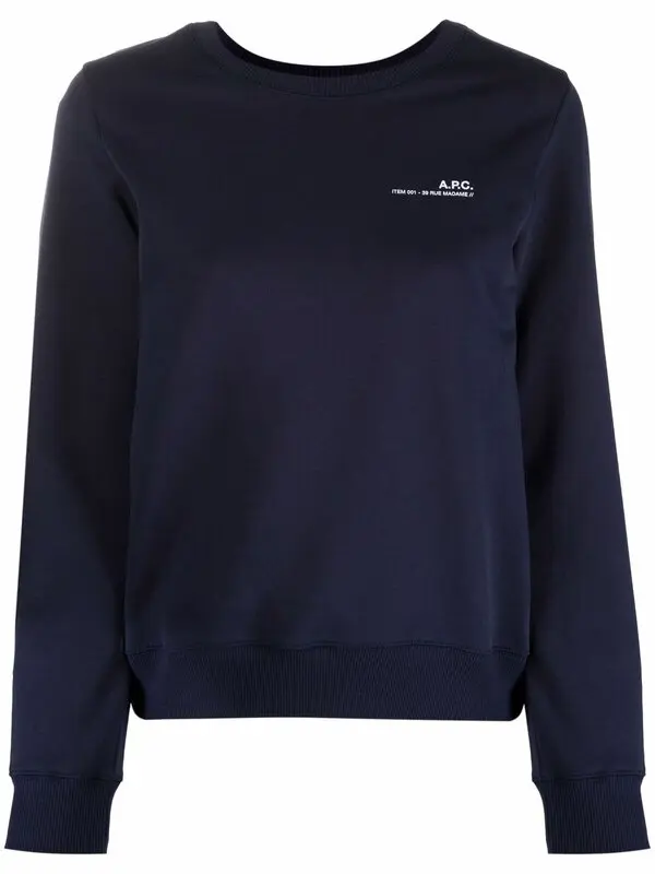 A.p.c. Logo-print Cotton Sweatshirt - Blue
