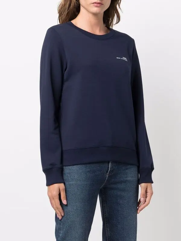 A.p.c. Logo-print Cotton Sweatshirt - Blue